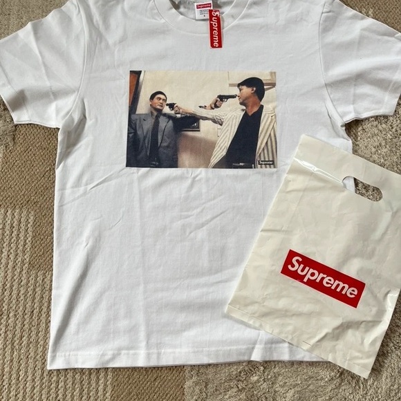 Supreme | Shirts | Supreme White Graphic Tee With Iconic Print | Poshmark
